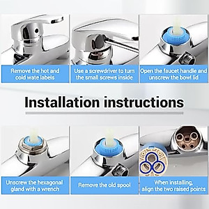 Diameter 35mm Ceramic Faucet Cartridge Replacement for Single Handle Kitchen Basin Shower Faucet Part, Ceramic Faucet Valve