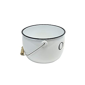 Treasure Gurus 3pc Set Rustic White Enamel Potato Onion Produce Storage Basket Metal Vegetable Bin Farmhouse Decor