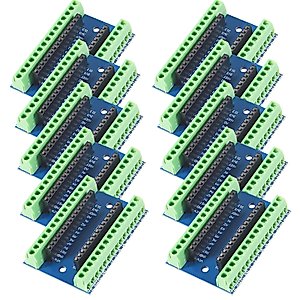 AITRIP 10PCS Nano Terminal Adapter Shield Expansion Board Compatible with Arduino Nano V3.0 AVR ATMEGA328P-AU Module