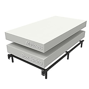 EMODA 7 Inch Twin XL Bed Frames Base for Box Spring and Mattress, 6 Legs Support Sturdy Metal Platform Tool-Free and Easy Assembly, Black
