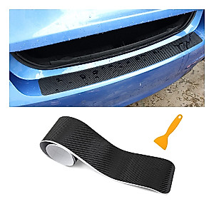 Car Rear Bumper Protector Guard, Carbon Fiber Anti-Scratch Sticker to Protect Car Door Edge, Trunk Sill Door Entry Trim Cover Guards, Exterior Accessories Universal for Most Cars, SUVs (Black)