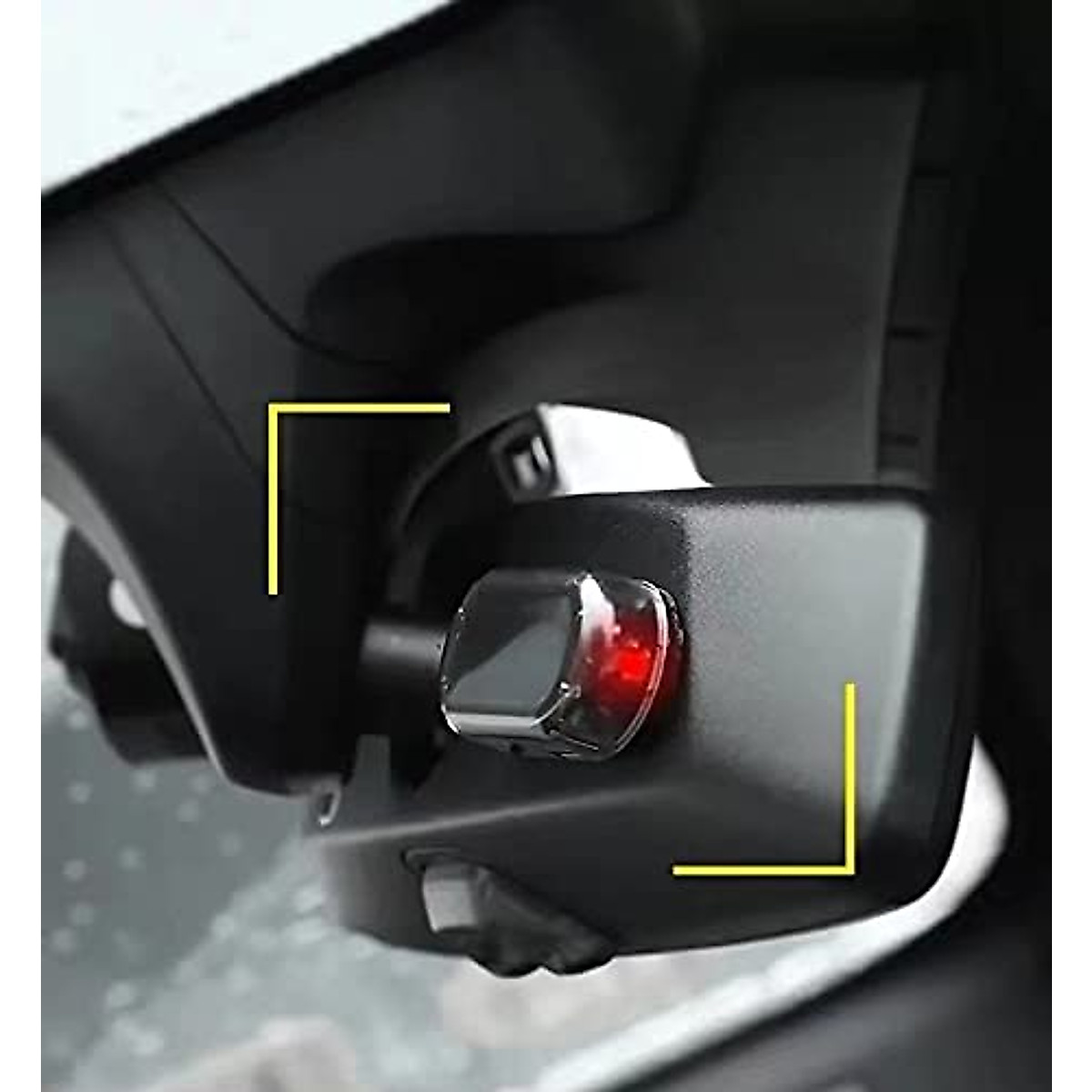 HUWUFUN 2pcs Car Solar Power Alarm Warning System Anti-Theft LED Flashing Security Light Fake Lamp Flash Blinking Lamp with USB Port(Blue+Red)