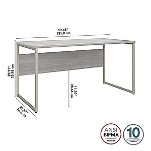 Bush Business Furniture Hybrid Computer Table Desk with Metal Legs, 60W x 30D, Platinum Gray