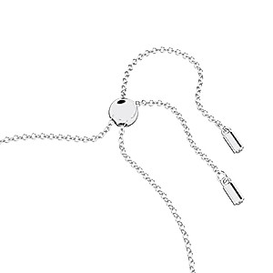 Swarovski Infinity Heart Bracelet with White Crystals, Infinity Symbol and Heart Intertwined on a Rhodium Plated Adjustable Chain