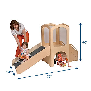 Children's Factory-ANG1617 Toddler Loft Set, Kids Indoor Play Equipment, Sliding/Climbing/Crawling Toys for Preschool/Daycare/Playroom, Wooden Classroom Furniture