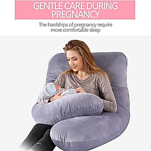 GBSELL Pregnancy U-Shape Sleeping Sideways Pillows,Pregnancy Pillows for Adult Sleeping,Maternity Pregnancy Sideways Pillow (Gray)