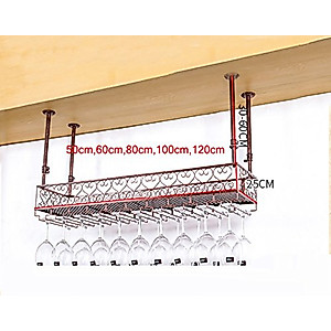 Wine Racks Metal Wine Rack/Hanging Red Wine Cup Holder/Hanging Upside Down Glass Holder/Creative Home Bar/Wine Rack Hanging Glass Holder (Size : 50 * 25cm)