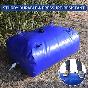 63gal Water Storage Bladder with Valve,Portable Large Capacity Water Tank,Collapsible Rain Barrel & Water Storage Container,for Camping,Fire Protection, Agricultural Irrigation & Emergency Water(240L)