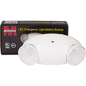 Morris Products Micro LED Emergency Light – White, High Output, Remote Capable - 76 Lumens - Energy Saving Emergency Lighting Unit – Compact Design – Thermoplastic Housing - Rechargeable, (73114)