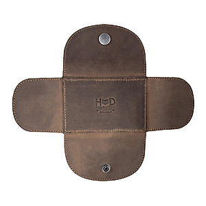 Hide & Drink, Leather Razor Case Wallet, Shaving Accessories, Personal Care Essentials, Handmade :: Bourbon Brown