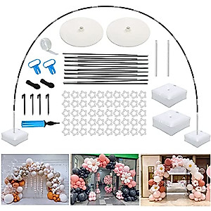 KAIYUN Balloon Arch, Innovation Large Sturdy Balloon Arch Kit,10Ft Wide & 9FT Tall Adjustable Balloon Arch Stand with Water Fillable Bases, Manual Pump - for Wedding, Birthday, Baby Shower, Graduation