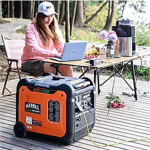 GENMAX Portable Generator, 6000W Super Quiet Dual Fuel Portable Engine with Remote/Electric Start, Ultra Lightweight for Backup Home Use & Camping Travel Outdoor .EPA Compliant(GM6000iED)