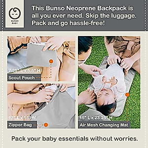 Lightweight Diaper Bag Backpack, Water-resistant Neoprene Travel Baby Bag With Changing Pad, Stroller Straps, Wet Bag and Pouch, Gray