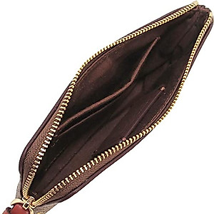 Coach X Peanuts Corner Zip Wristlet In Signature Canvas With Snoopy Woodstock Print