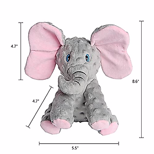 DODODOLA Stuffed Dog Toys Durable Plush Dog Toy with Crinkle Paper Cute Elephant Squeaky Dog Toy,Dog Chew Toys for Medium Large Breed