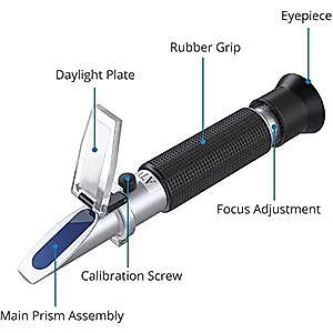 AUTOUTLET Salinity Refractometer Saltwater Aquarium for Seawater, Pool, Tank, Marine, Fishkeeping, 0-100PPT & 1.000-1.070 Salinity Tester with ATC Function Salinity Hydrometer Kit
