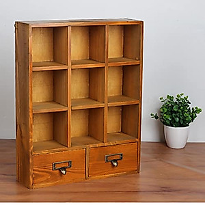 ZSEDP 1PC Office Wall Mounted Storage Box 11 Section Divided Cosmetic Cargo Storage Cabinets