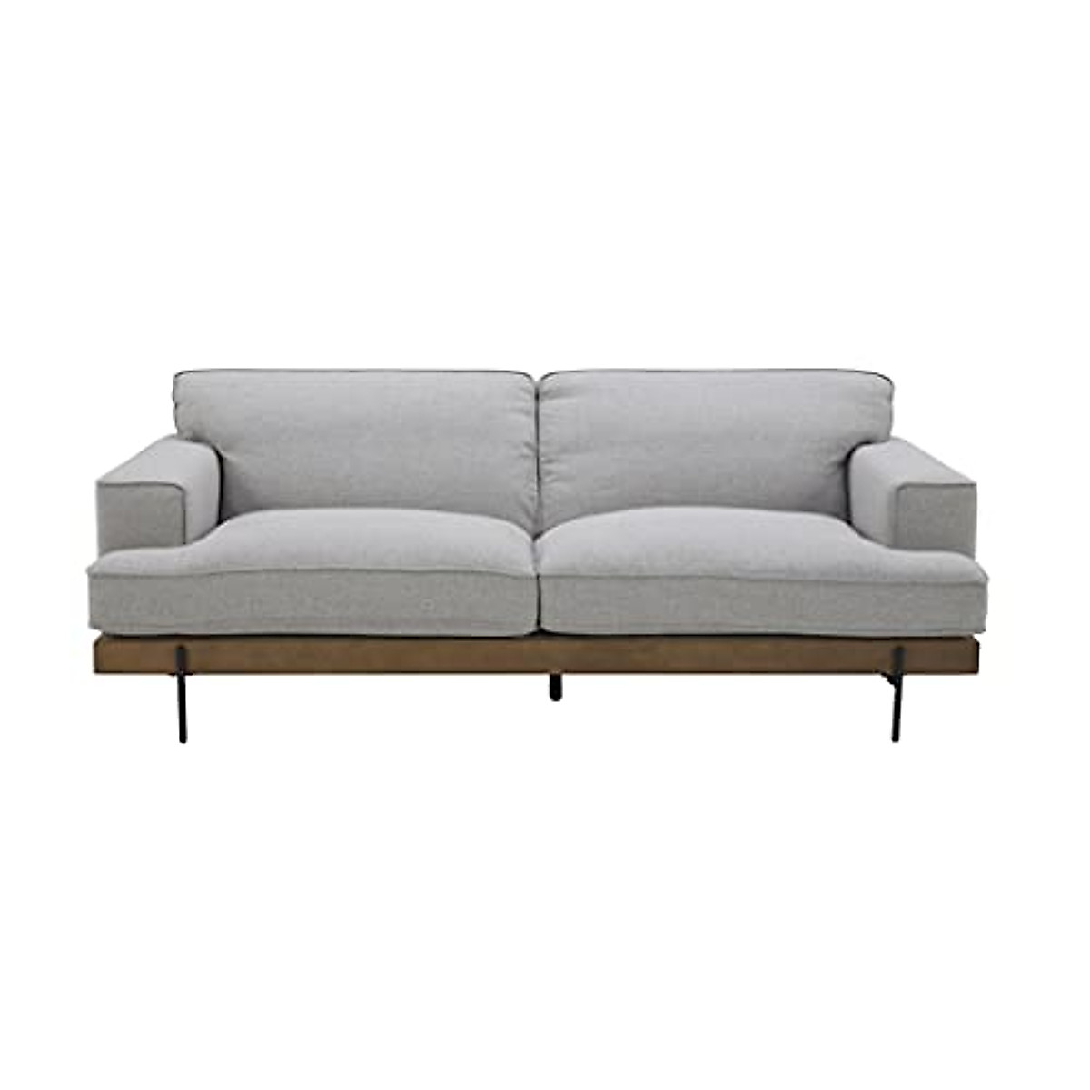 Amazon Brand – Rivet Modern Industrial Metal Leg Sofa Couch, 83.1"W, Light Gray