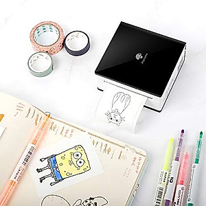 Phomemo White Self-Adhesive Thermal Paper, Glossy Printable Sticker Paper for Phomemo M02/M02 Pro/M02S/M03 Bluetooth Pocket Mobile Printer, Black on White, 50mm x 3.5m, Diameter 30mm, 3-Rolls