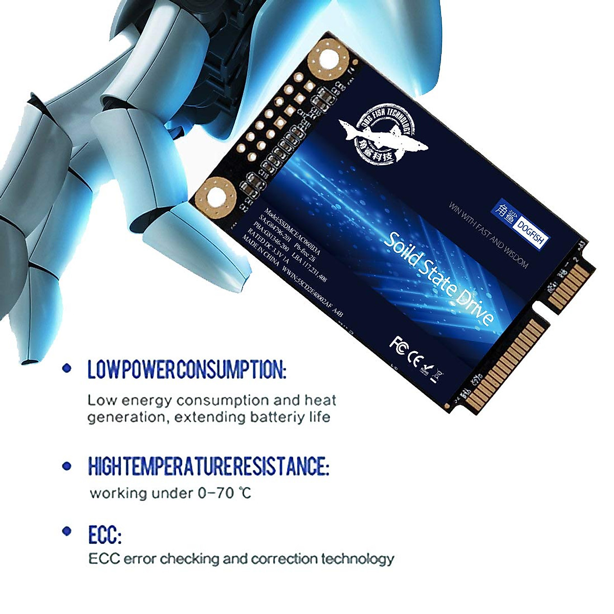 SSD mSATA 250GB Dogfish Internal Solid State Drive High Performance Hard Drive for Desktop Laptop SATAIII 6Gb/s Includes SSD 32GB 60GB 64GB 120GB 128GB 240GB 250GB 480GB 500G 1TB (250GB MSATA)