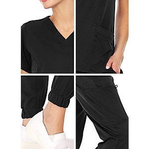 Mini Marilyn Stretch V-Neck Jogger Scrubs Set, Available in Over 12 Colors