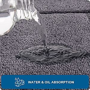 PURRUGS Machine Washable Kitchen Rug 32" x 47", Non-Slip/Skid Kitchen Runner Rugs & Floor Mats, Super Absorbent Soft Standing Mats for Kitchen, Sink & Laundry, Grey