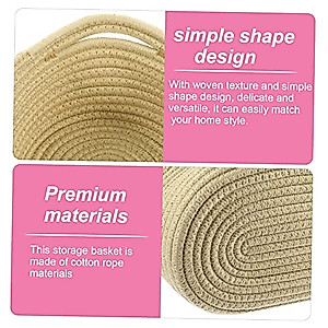 Zerodeko 2pcs Rope Storage Basket Desk Top Decor Storage Basket Woven Storage Baskets Easter Baskets Dog Basket Cotton Rope Woven Basket Desktop Storage Basket Home Supplies Khaki