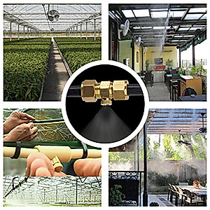 RuoFeng Mister Nozzles Brass For Outdoor Cooling System Low-Pressure Atomizer 22 pcs Orifice 0.028" (0.7 mm) 10-24 UNC