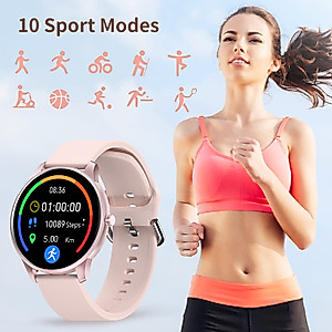 CUBOT Smart Watch, Fitness Tracker for Women, Full Screen Smartwatch with Heart Rate Monitor, Sleep Tracker, IP68 Waterproof Activity Tracker with Pedometer, Fitness Watch for Android and iOS, Pink