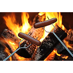 Begatter Marshmallow Roasting Sticks, Extendable Long Smores Sticks & Hot Dog Forks for Fire Pit Campfire, Telescoping Heavy Duty Campfire Forks, 4PCS with Carry Case