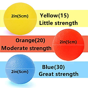 FMELAH 3 Resistance Levels Physical Therapy Hand Exercise Ball Stress Relief Balls Set Squeeze Balls Kits for Hand Finger Wrist Muscles Arthritis Hand Grip Strength Trainer