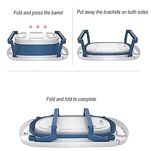 YQDDM Portable pet Bathtub, Dog Bathtub for Small and Medium Pets, Foldable pet Shower Tray with Drain Hole, Dog Bathtub with Thermometer(Pink)