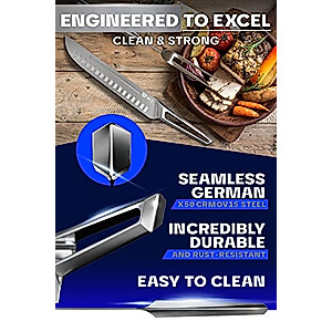 DALSTRONG Carving Knife & Fork Set - 9 inch - Crusader Series - Forged High-Carbon German Stainless Steel - w/Magnetic Sheath - Carving Set - NSF Certified