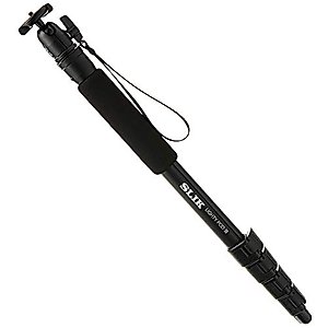SLIK Lighty Pod III 5-Section Monopod with Mini Ballhead - Supports 6.6 lbs (3 kg), for Mirrorless/DSLR Sony Nikon Canon Fuji Cameras and More - Black (618-719)