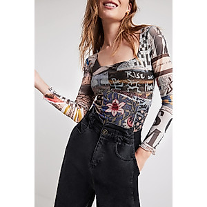 Desigual woMens Casual Blouse, Black, Large US