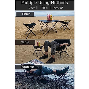 AnYoker Camping Chair, Portable Folding Chair, Beach Chair, Lightweight Hiking Chair,Compact Chair（Black/2pack）