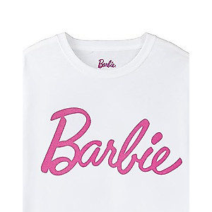 Barbie Women's White Logo Tee | Iconic Brand | Fashionable Retro Top | Comfortable Fit Movie Merchandise - X-Large