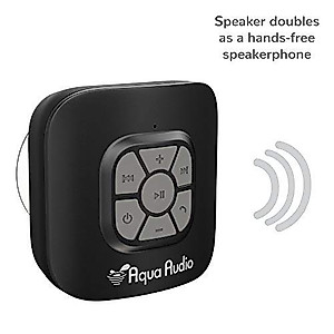AquaAudio QZ-2Q0H-R3GO Cube Waterproof Bluetooth Wireless Speaker with Suction Cup and Built-in Mic for All Bluetooth Media Devices (Black)