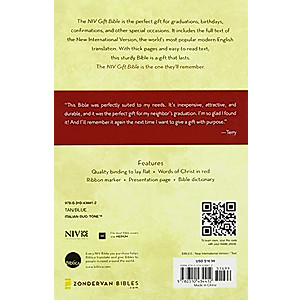 NIV, Gift Bible, Leathersoft, Tan/Blue, Red Letter Edition