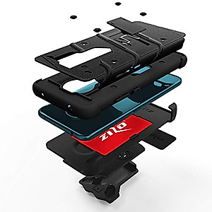 ZIZO Bolt Series for Nokia C5 Endi Case with Screen Protector Kickstand Holster Lanyard - Black & Black