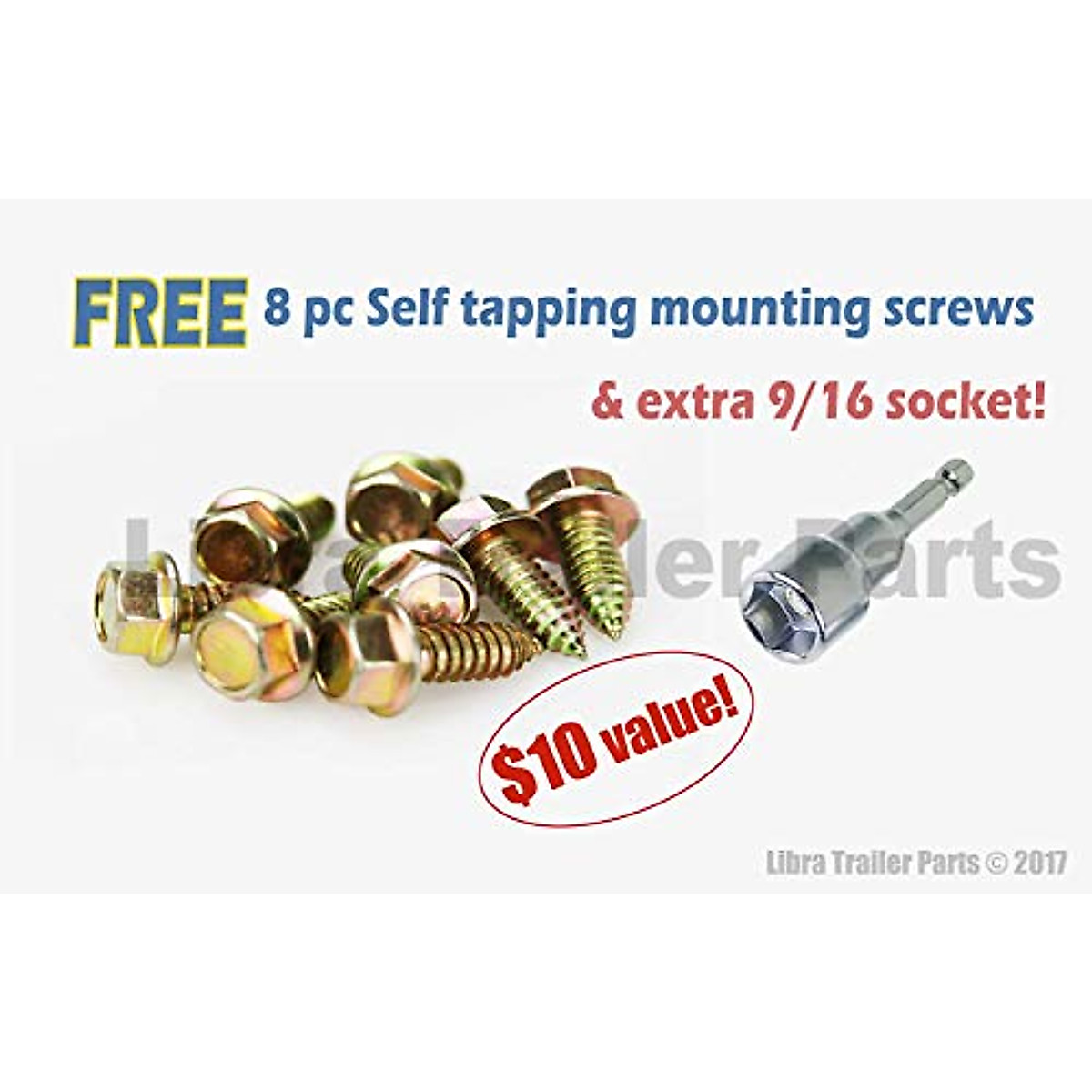 LIBRA 9K lb Heavy Duty 24" RV Trailer Camper Stabilizer Leveling Scissor Jacks w/Dual Power Drill Sockets & Complete Installation Kit, Set 2