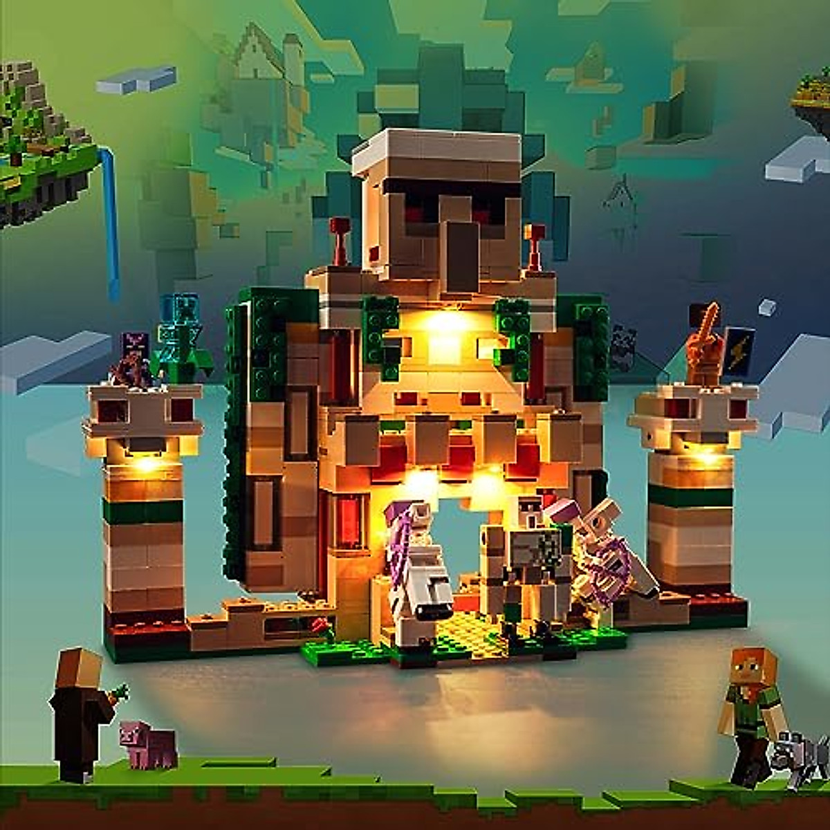 BrickBling Light Kit for Lego The Iron Golem Fortress Building Toy Set, Creative Lighting Compatible with Lego 21250 (Lights Only, No Bricks)
