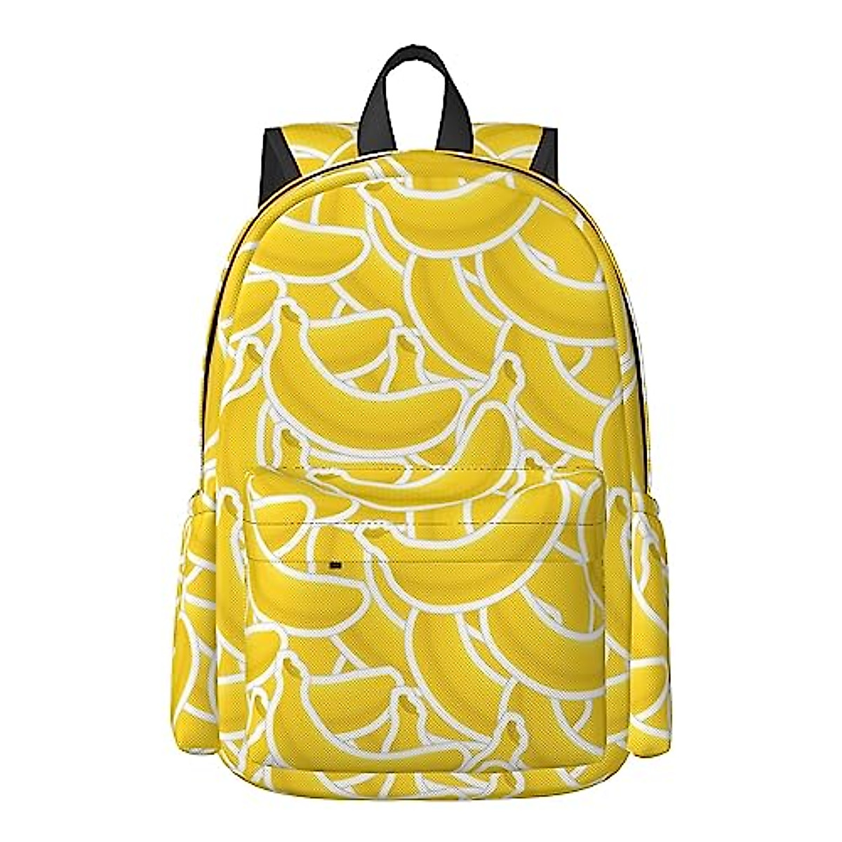 FeHuew 17 inch Backpack Banana Yellow Pattern Seamless Laptop Backpack School Bookbag Shoulder Bag Casual Daypack