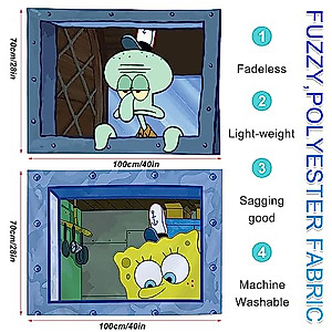 YRH [2 Pieces Tapestry] - Funny Cartoon Tapestry,Anime Tapestry Wall Hanging Backdrop Home Decor for Dorm,Bedroom,Living,Room (Size:40×28 Inches)