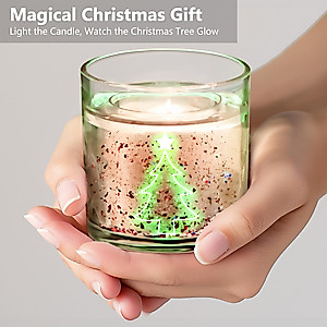 Moasitn Christmas Candles with Led Light, Christmas Scented Candle Soy Candles for Home & Winter Holiday Decor, Christmas Candles Gift for Women and Men (9oz)