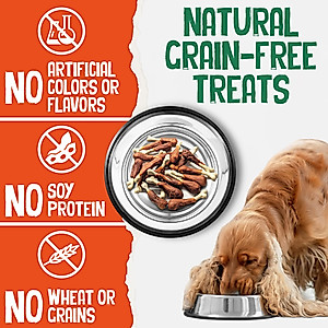 Zevy and Zoe's All Breeds Dog Treats, 11 oz. Training Treats, Rawhide Free Chicken Sticks Wrapped Dog Chews on a Drumstick Calcium Bone