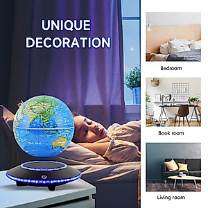 Magnetic Levitating Globe,Cool Gadgets Auto- Rotating Globes Floating Globe World Map Office Decor with LED Light Base for Children Educational Gift Home Office Desk Decoration (6 Inch)