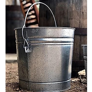 Plexon 10-Gallon Smooth Galvanized Steel Trash Can with Locking Lid, Silver, Made in USA