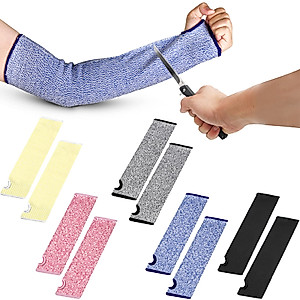 Unittype 5 Pairs Cut Resistant Sleeves for Arm Work Protection Safety Forearm Sleeve Gardening Sleeves Arm Protection Sleeve Protective Sleeves for Arms for Gardeners Farmers Work Men Women, 5 Colors