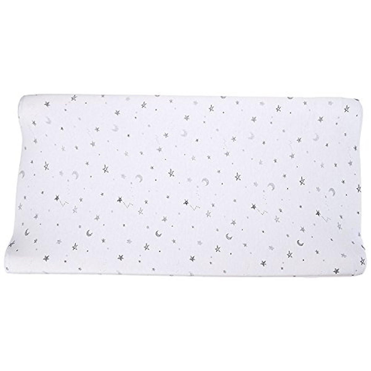 TL Care Printed 100% Cotton Knit Fitted Contoured Changing Table Pad Cover/Sheet - Compatible with Mika Micky Bassinet, Gray Stars and Moons, for Boys and Girls